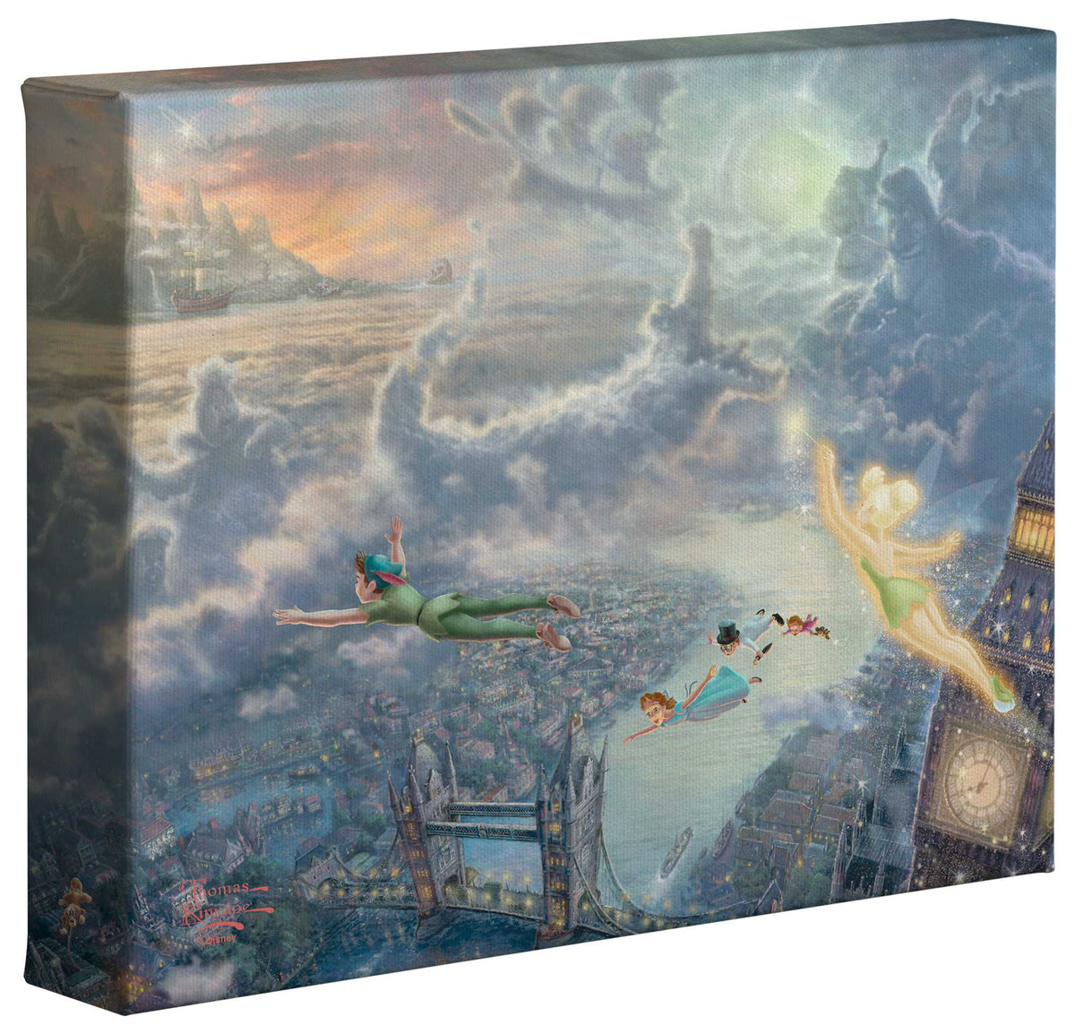 Tinker Bell and Peter Pan Fly to Neverland - 16" x 31" Ga...